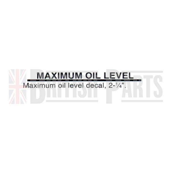 Maximum Oil Level Aufkleber – British Parts Flawil